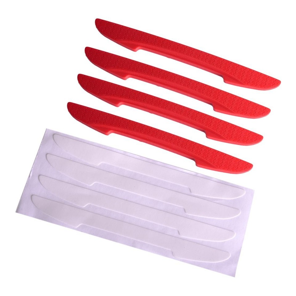4pcs Universal Red Car Door Edge Scratch Anti-Collision Protector Guard ...