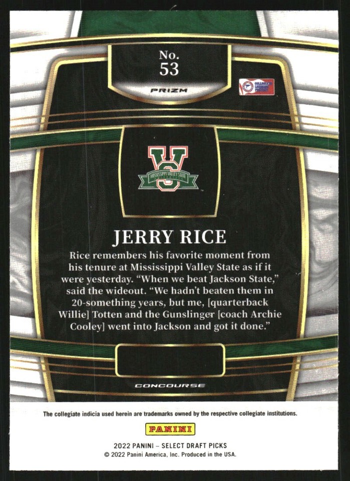 2022 Select Draft Picks Prizms Red Lazer #53 Jerry Rice | eBay
