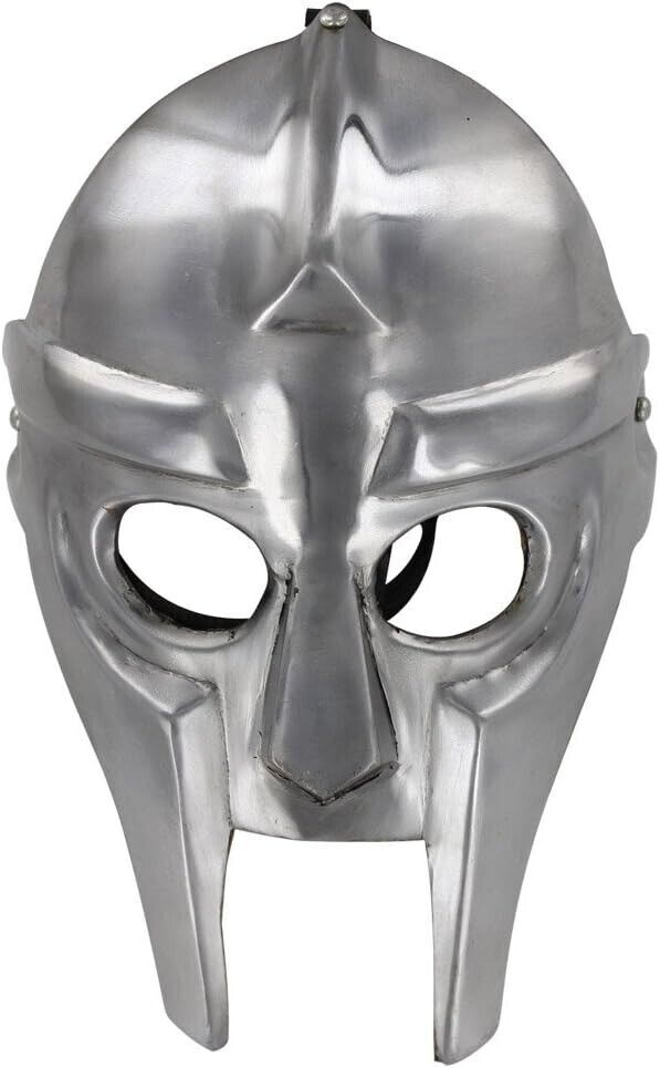 Medieval Super Villian MF Doom Mask Steel Leather LARP Underground ...