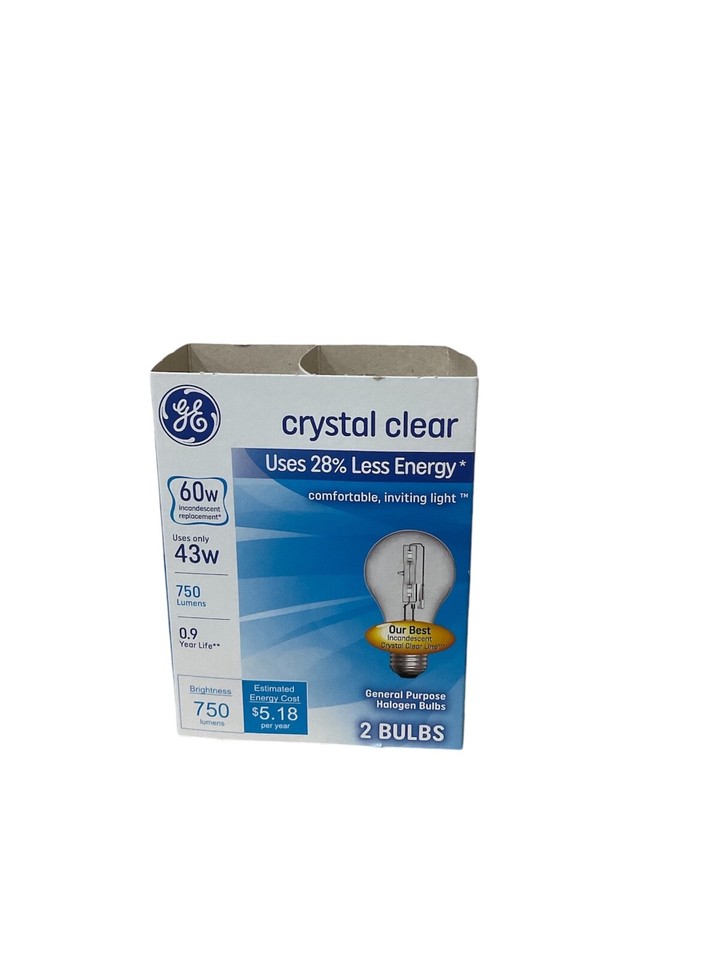 GE-60Watt Light Bulbs Crystal Clear 750 Lumens Dimmable Classic(24 ...
