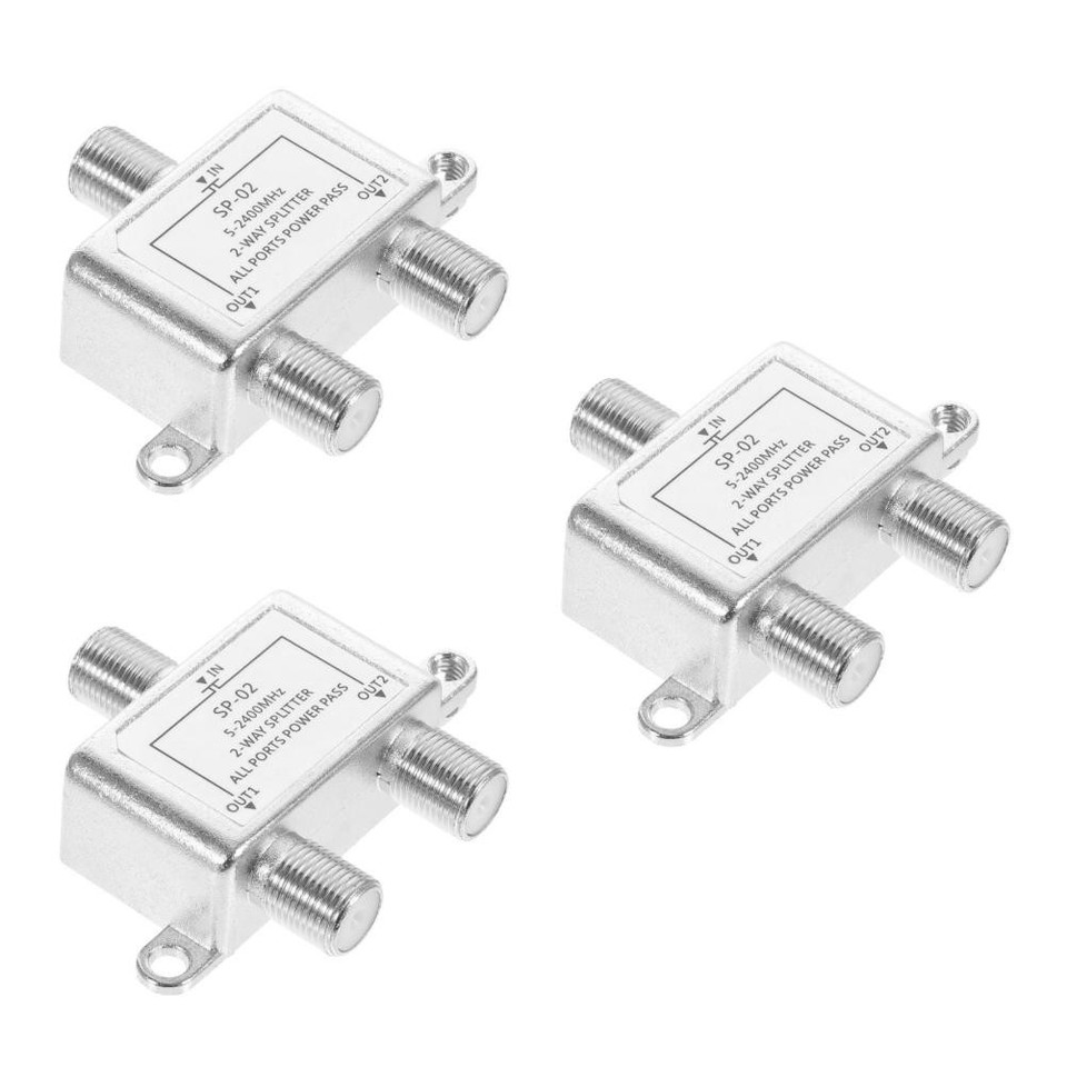 3pcs Coaxial Cable Splitter 5-2400mhz Cable Splitter 2 Way And TV ...