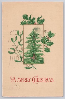 Bath, Maine Mistletoe & Holly Christmas Tree, Embossed Divided Back ...