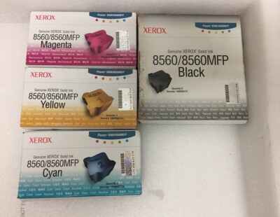 GENUINE XEROX 8560 8560MFP FULL SET OF 4 COLOR SOLID INK / SEALED BOXES ...