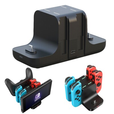 Nintendo Switch 6-in-1 Console & JoyCon Controller Charger Docking ...