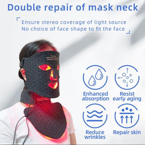 240 Lights Face Neck LED Mask Infrared Skin Care Skin Phototherapy ...