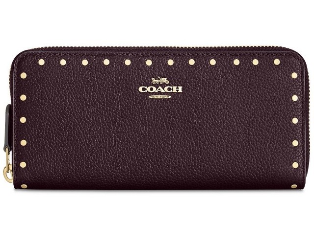 Coach 35617 Border Rivets Mixed Leather Dreamer Satchel Oxblood for ...