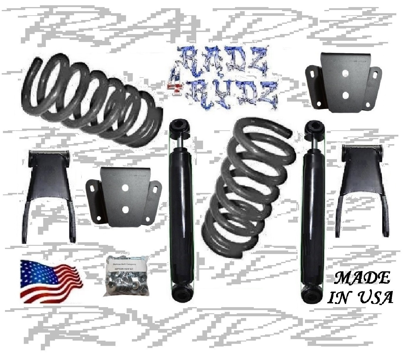 1973-1979 Ford F100 F150 2" Lowering Springs 4" Shackles Hangers 2 ...