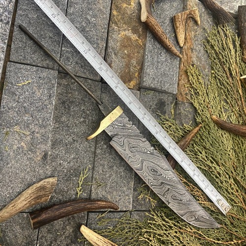 SHARD BLADE CUSTOM HAND FORGED DAMASCUS STEEL BOWIE BLANK BLADE HUNTING ...