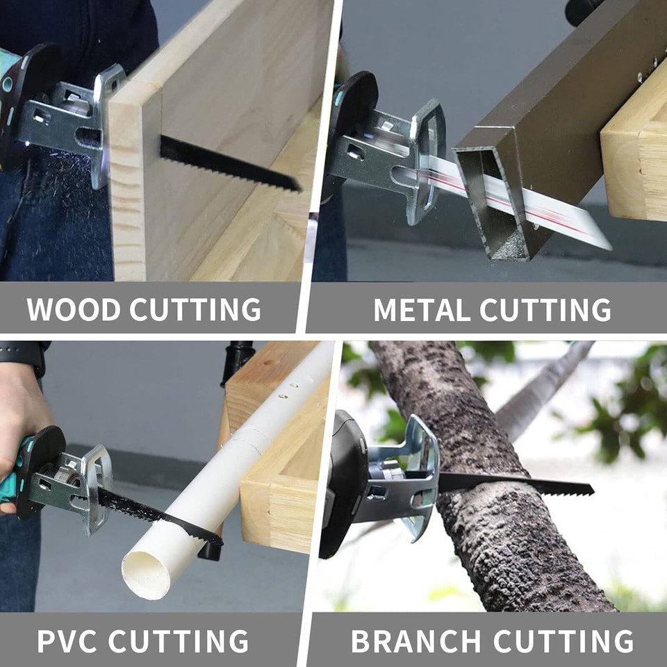 21V Electric Reciprocating Saw Wood Metal Cutter Cordless Recip Saw Kit ...