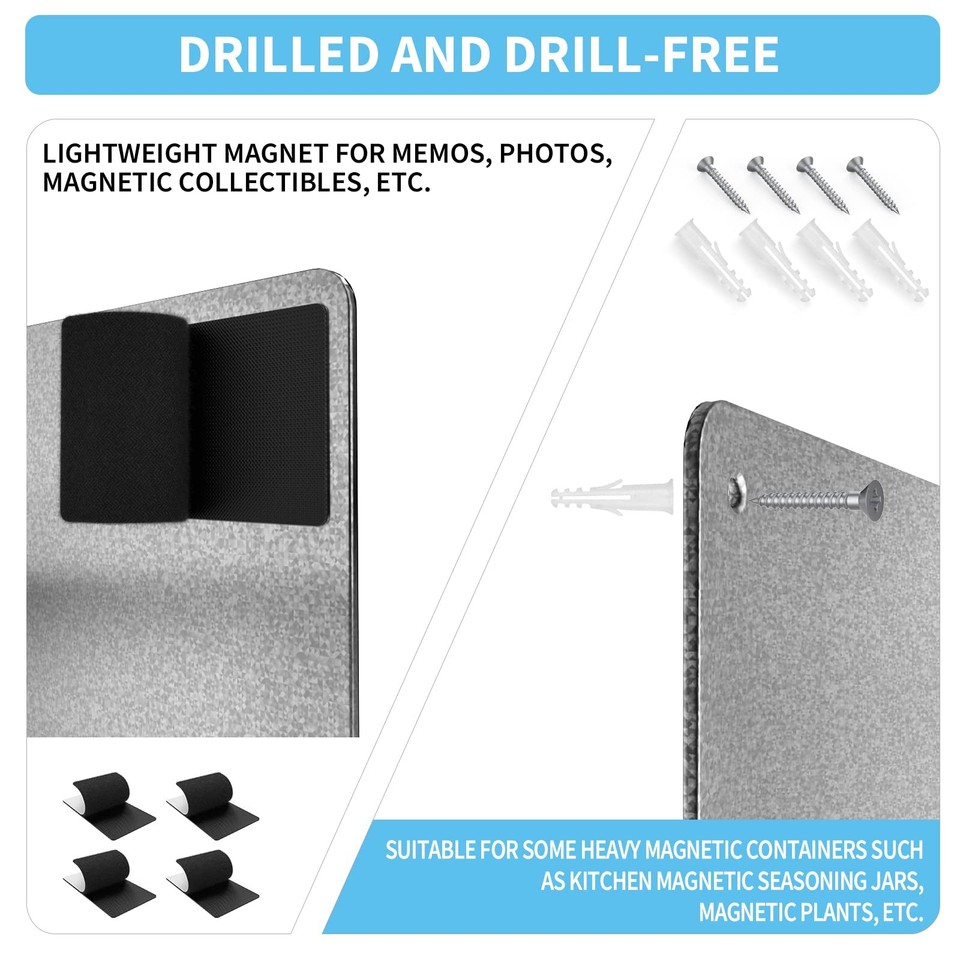 17.7" X 11.8" Metal Magnetic Board - Magnet Bulletin Board To Display ...