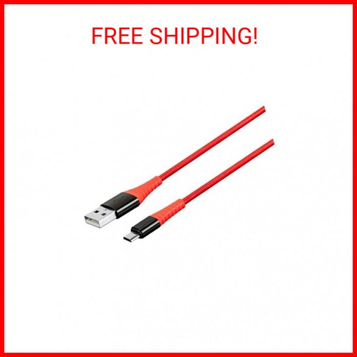 Monoprice USB 2.0 Micro B to Type A Charge & Sync Cable - 6 Feet - Red ...