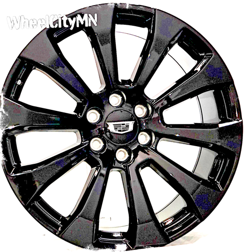 22" gloss black OE 5922 replica RVA wheels fits 2022 Cadillac Escalade ...