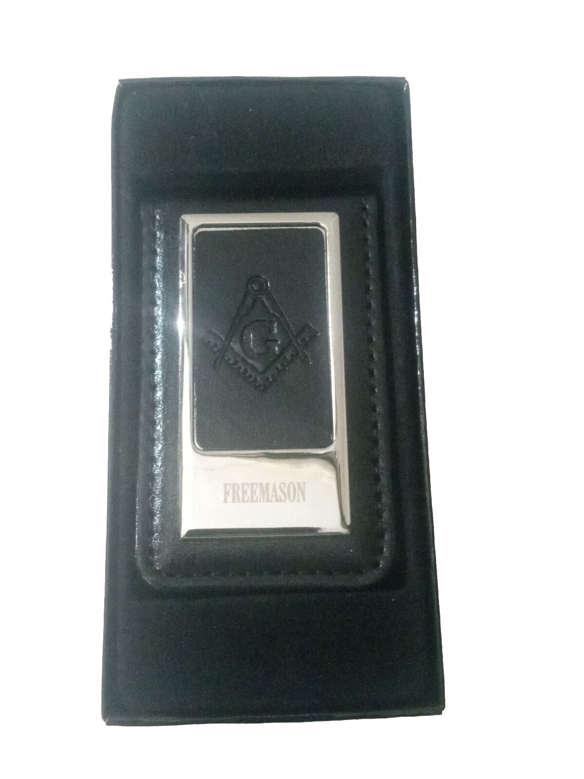 Masonic Money Clip, Square and Compass MASON FREEMASON LEATHER/STEEL ...