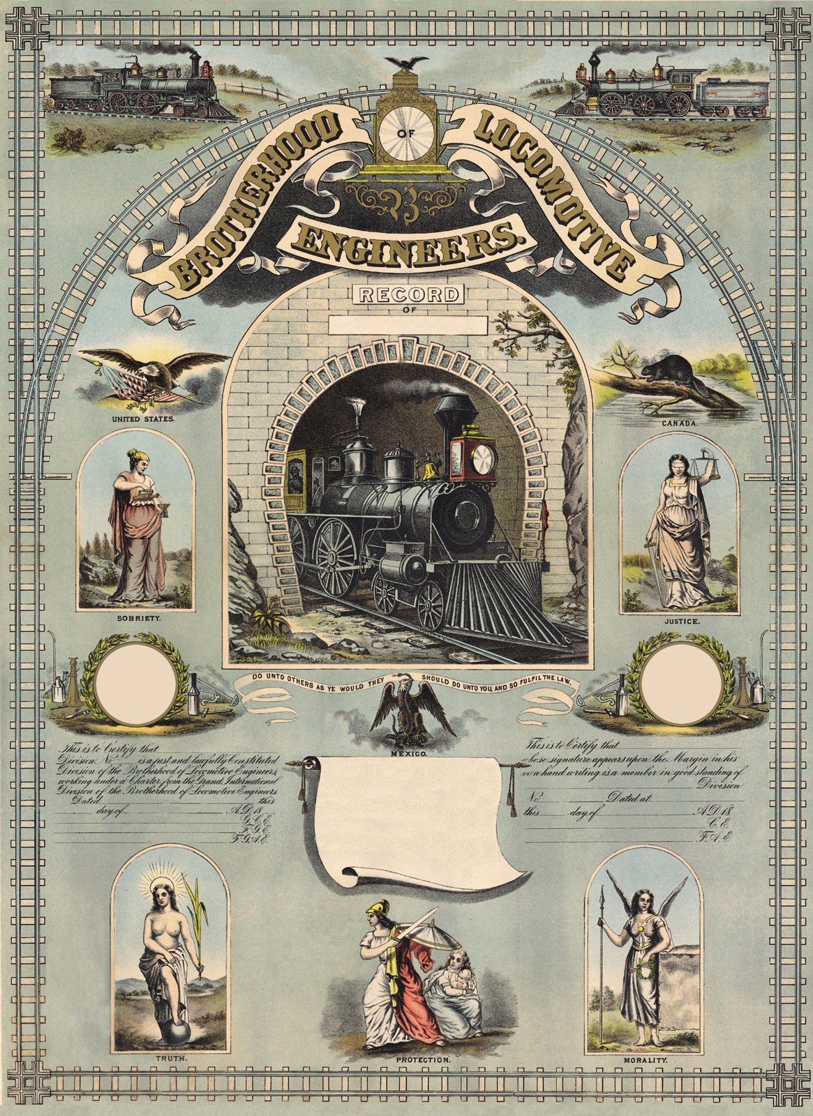 Brotherhood of Locomotive Engineers (BLE) Railroad Certificate | eBay