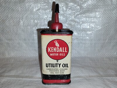 Scarce KENDALL Motor Oils Vintage Utility Oil Can Handy Home Oiler | eBay