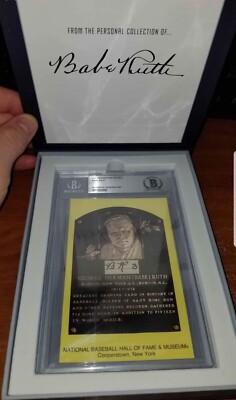 Babe Ruth Signed Initials On Hall Of Fame Postcard (Beckett ...