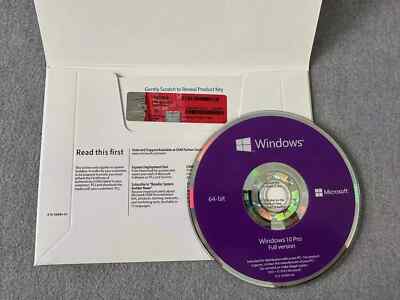 Windows 10 pro key 64 bit DVD With Genuine License Key Sealed Brand New ...