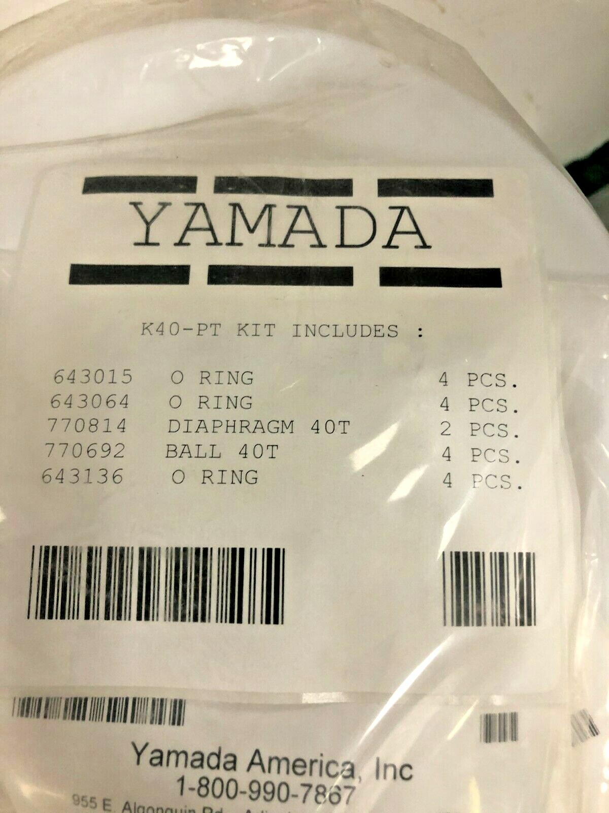 Yamada Diaphragm pump parts Repair Kit K40-PT Includes for sale online ...