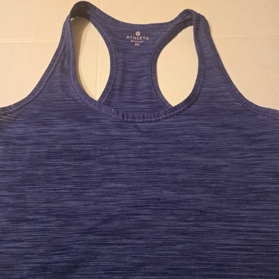 Athleta Tank Women’s Racerback Blue Shadow Stripe Chi Size XS | eBay