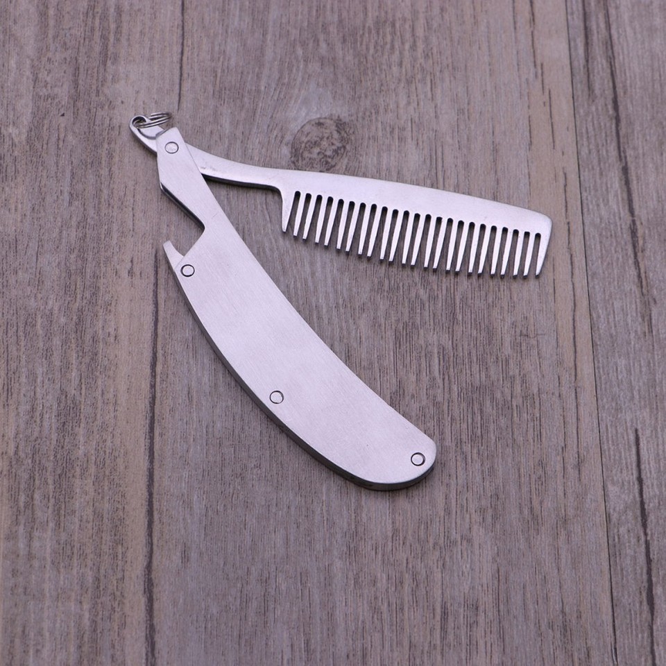 Anti-static Beard Comb Snag Comb Fine Tooth Beard Comb Metal Head Hair ...