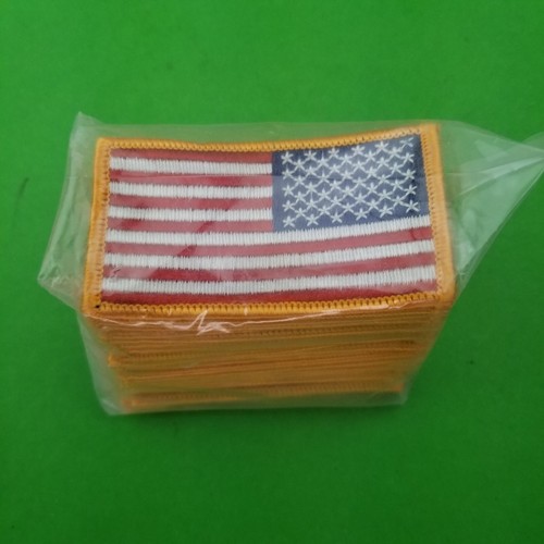 Reverse 3-1/4" x 1-7/8" American Iron On Flag Patch Military ...