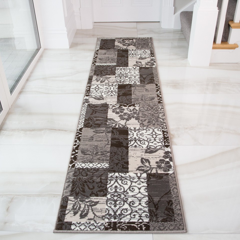 Grey Runner Rugs Hallway Kitchen Long Carpet Runner Mats Best Selling ...