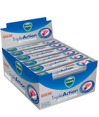 VICKS VapoDrops Triple Action, Sugar Free Lozenges with Menthol 42g ...