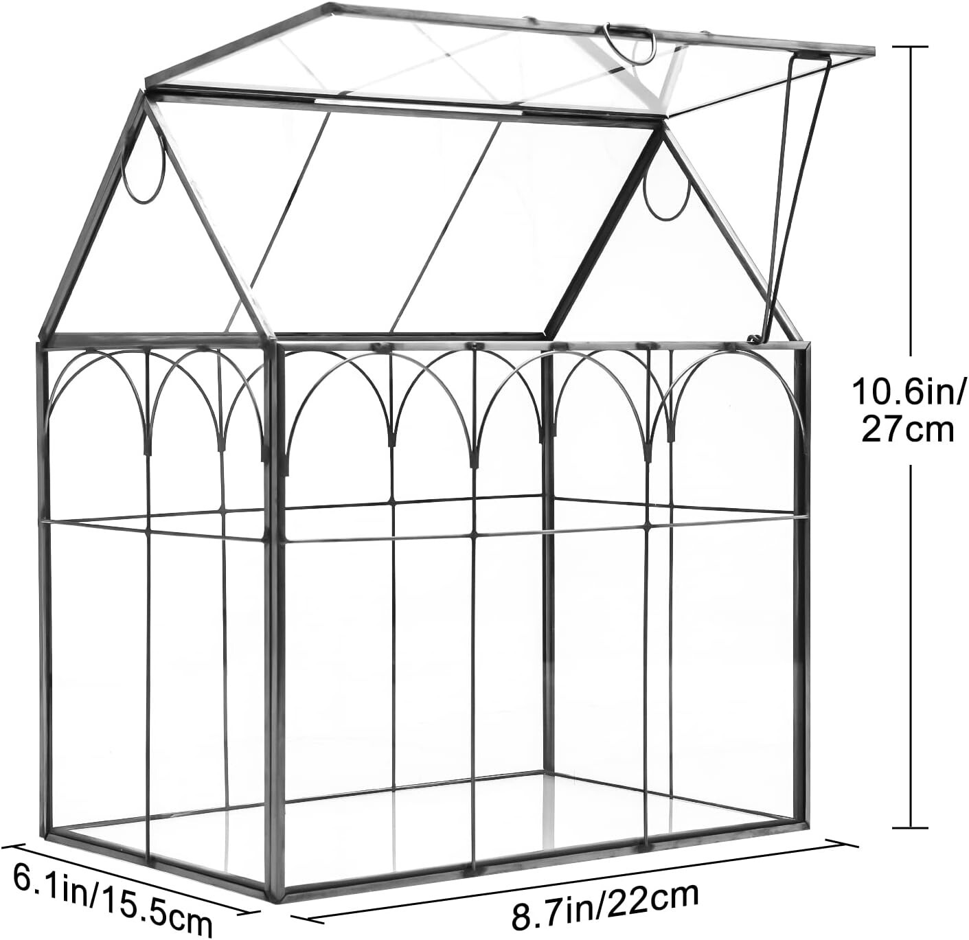Large Glass Terrarium Planter Clear House Display Box for Succulent ...