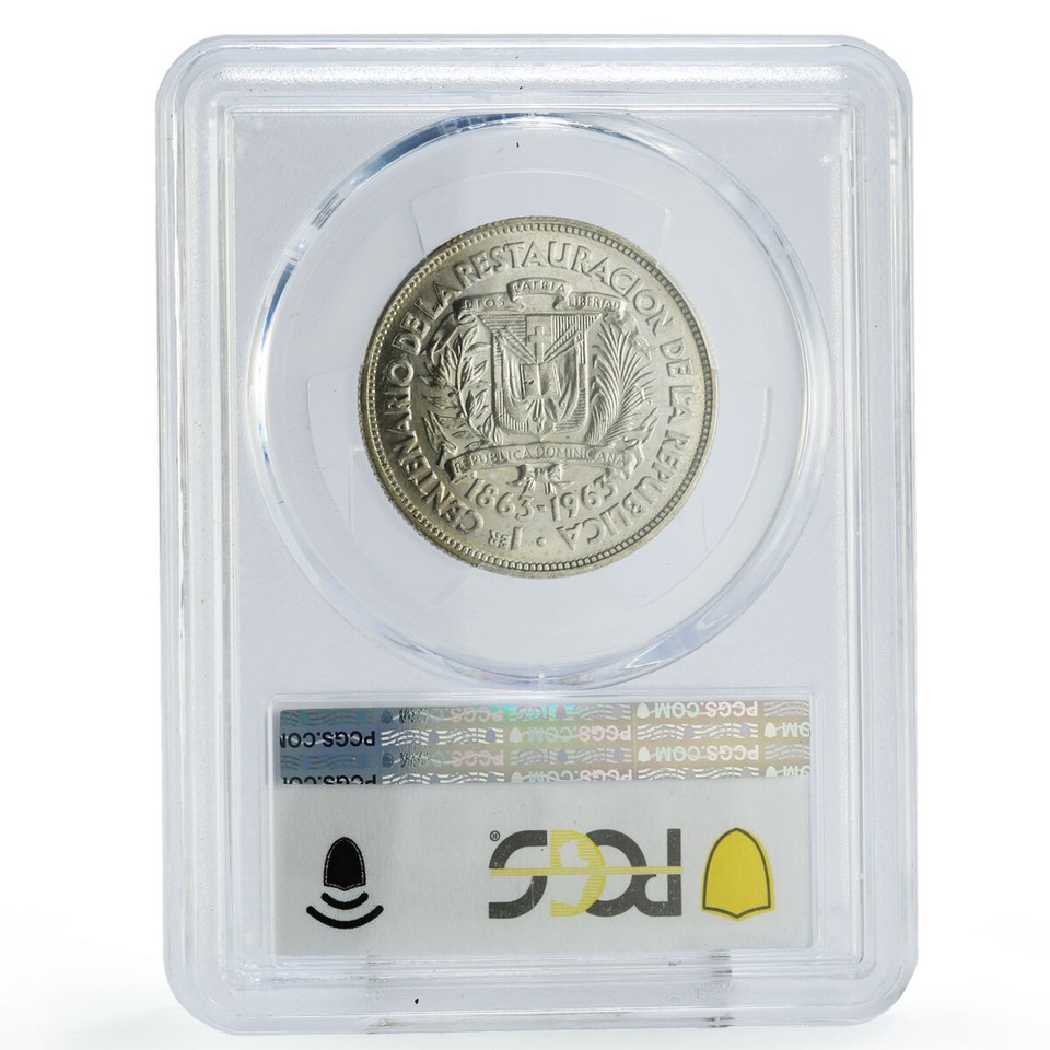 Dominican Republic 1/2 peso Republic Restoration MS65 PCGS silver coin ...