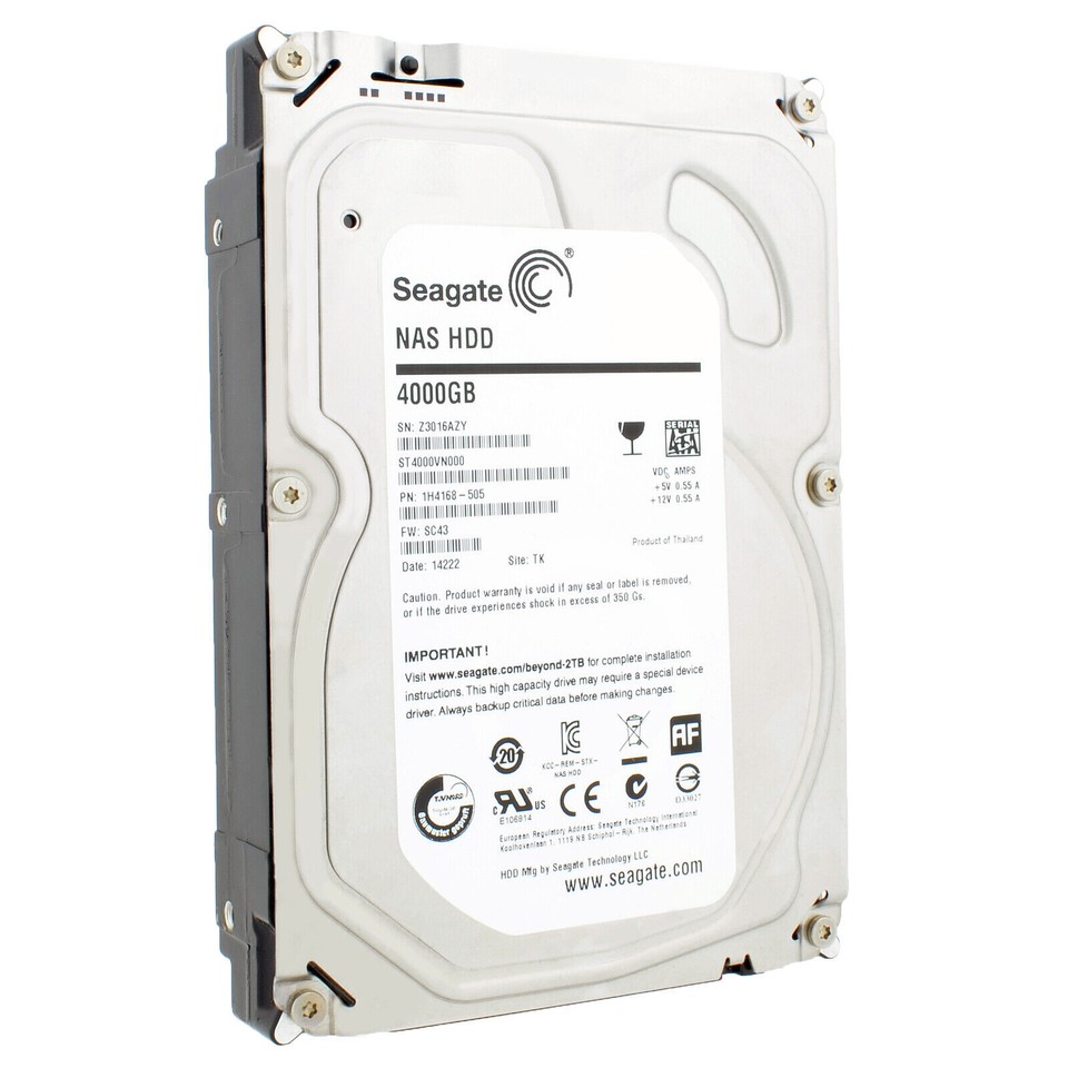 Seagate 4TB ST4000VN000 NAS 5900U/min 64MB Sata III 3,5" Zoll ...