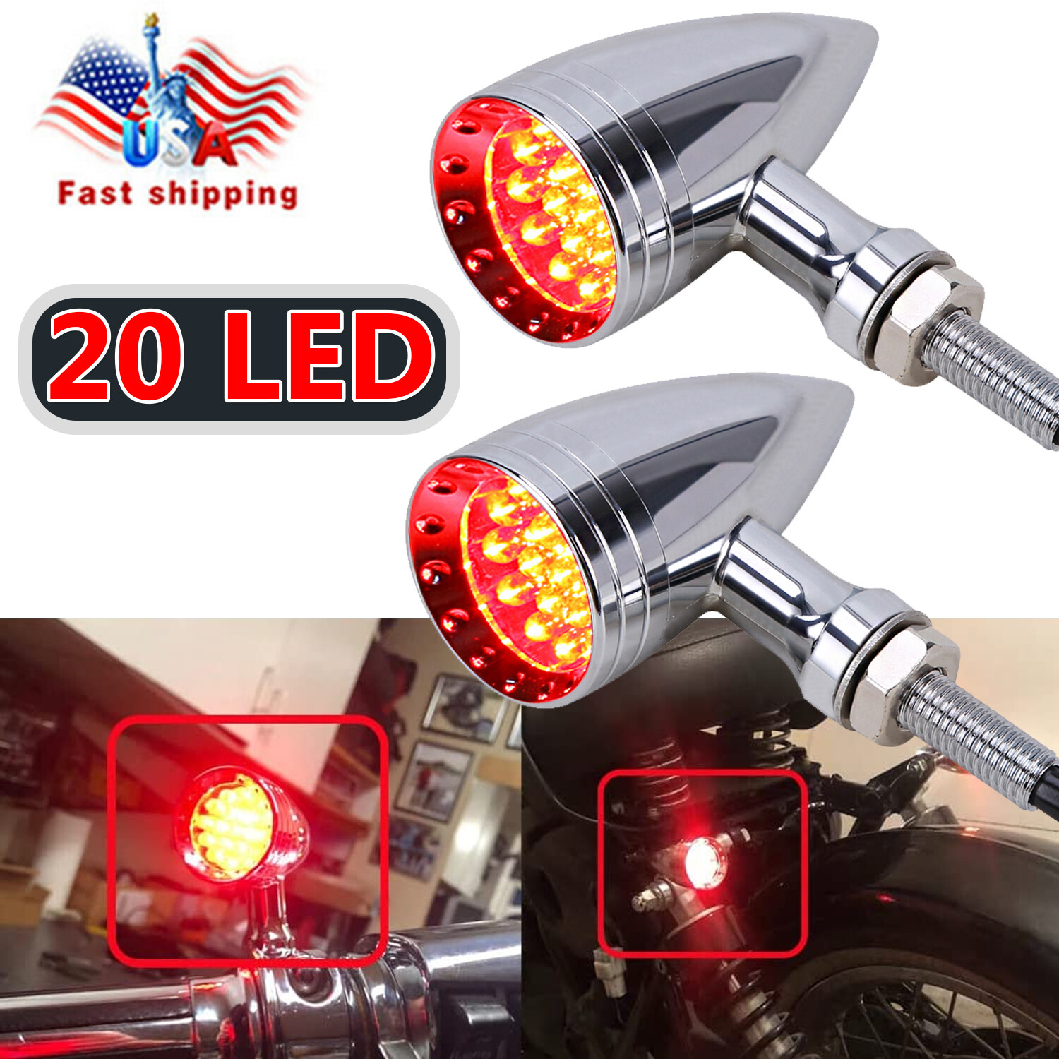 For Harley Sportster 1200 Fatboy Softail Dyna Motorcycle Turn Signals ...