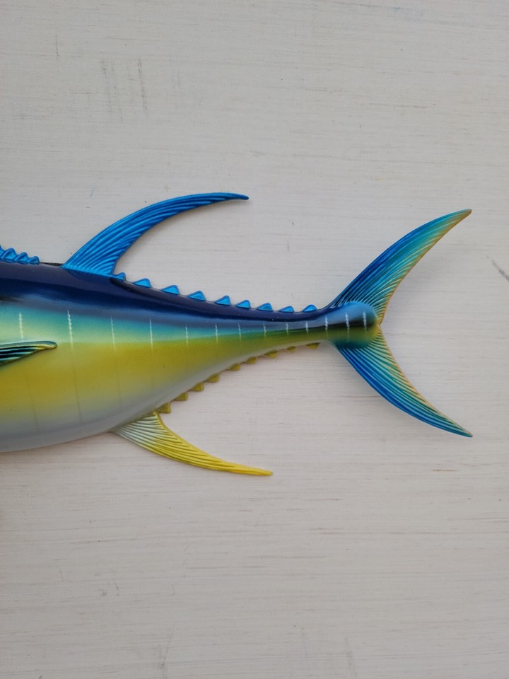 Blue Fin Tuna Hand Painted 18" Replica Wall Mount Sculpture Game ...