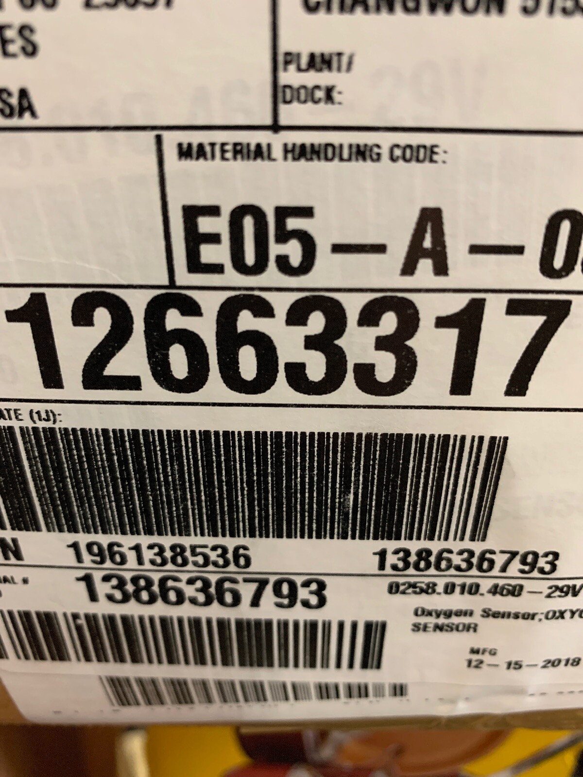 ACdelco Oxygen Sensor 12663317 17-19 Cruze Equinox Encore Malibu Volt ...