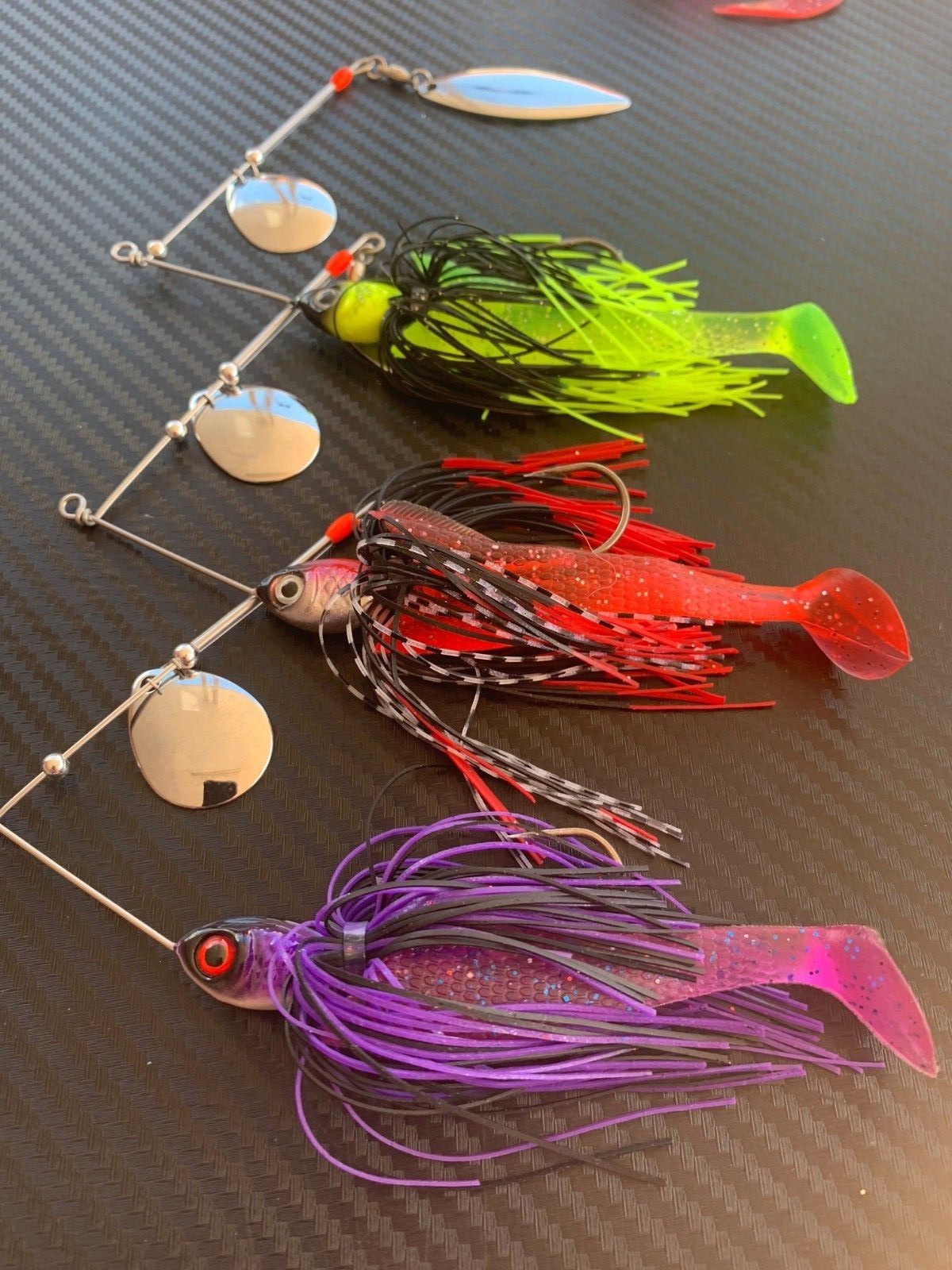 3x 1/2oz Cod Spinnerbaits Spinner Soft Plastic Grub Jig Yellowbelly ...
