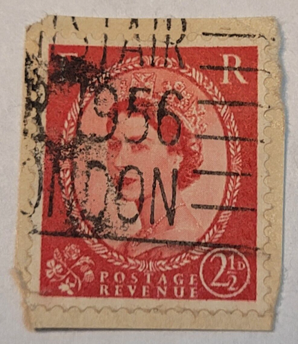 GB Postage Revenue ~ Red 2½D Stamp ~ Queen Elizabeth II ~ Posted ~ 1953 ...