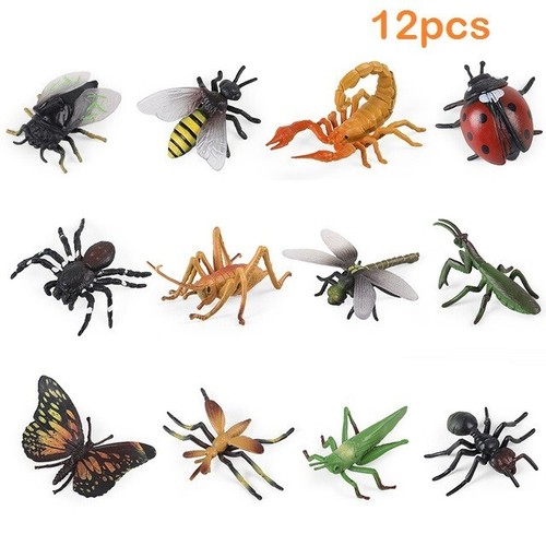 12pcs Ant Bee Fly Insect Animal Toy PVC Action Figure Doll Kids Toys ...