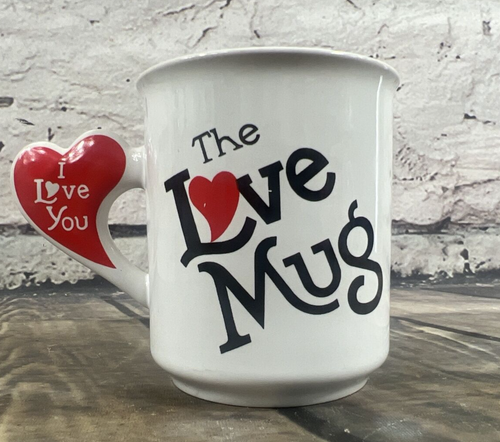 The Love Mug I Love You Red Heart Handle Vintage Coffee Cup 8 oz | eBay