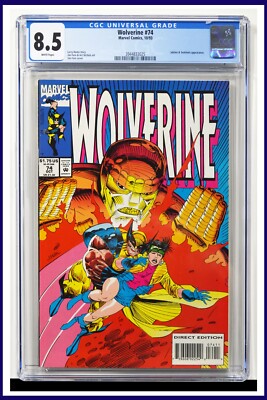 Wolverine #74 CGC Graded 8.5 Marvel October 1993 White Pages Comic Book ...