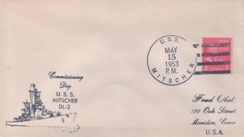 USS Mitscher DL 2 Commissioning Today, ships pmk. 1953 | eBay