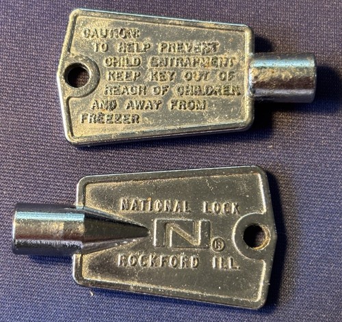 National Lock Rockford Illinois Freezer Key for vintage deep freeze ...