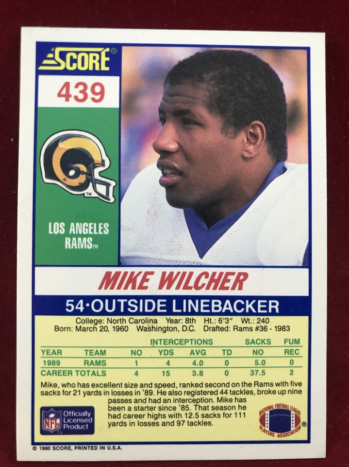 Mike Wilcher -North Carolina- Los Angeles Rams Autographed Card | eBay