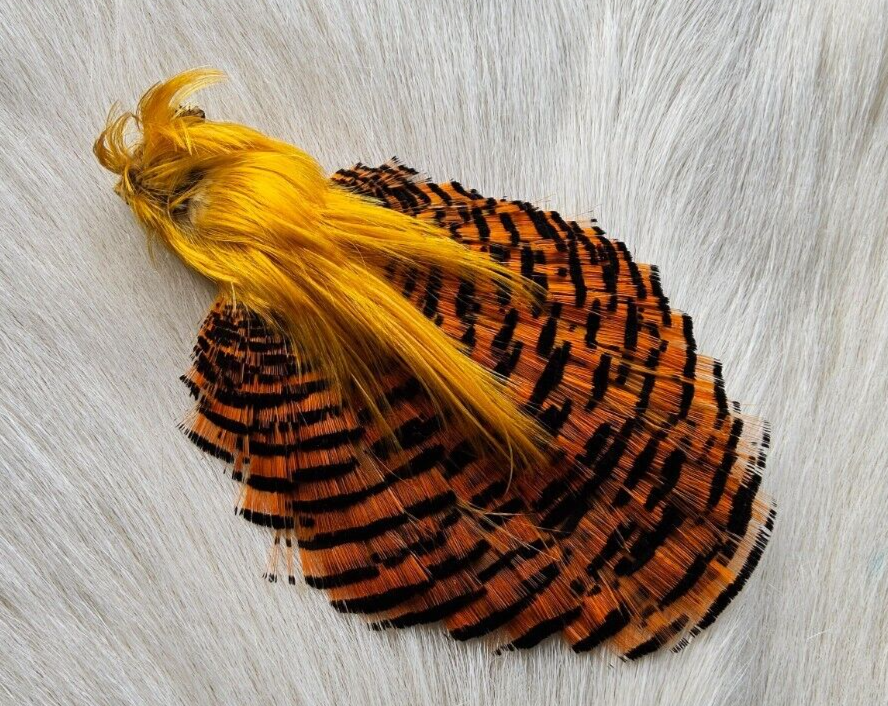 Golden Pheasant Cape Feather. Color; Natural. Grade "AA". Fly . | eBay