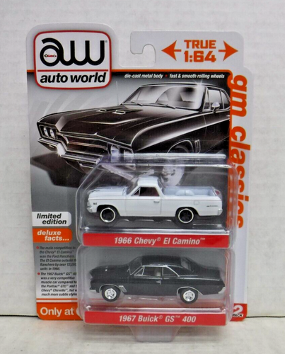 1966 El Camino & 1967 Buick GS 400 Auto World Diecast Car 2-Pack ...