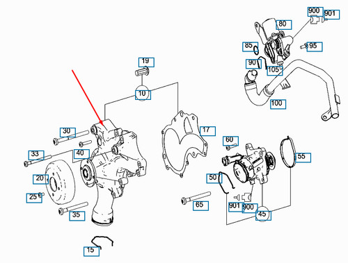 OEM Mercedes-Benz S-class W221 Water Pump A1562000601 Genuine for sale ...