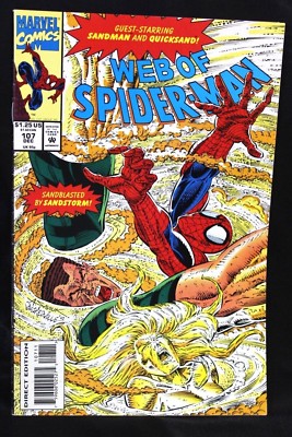 Web of Spider-Man #107 Sandman & Quicksand 1st Sandstorm 1993 Marvel ...