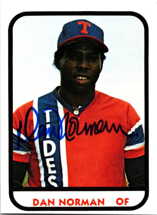 Dan Norman autographed baseball card (Tidewater Tides, Mets) 1981 TCMA ...