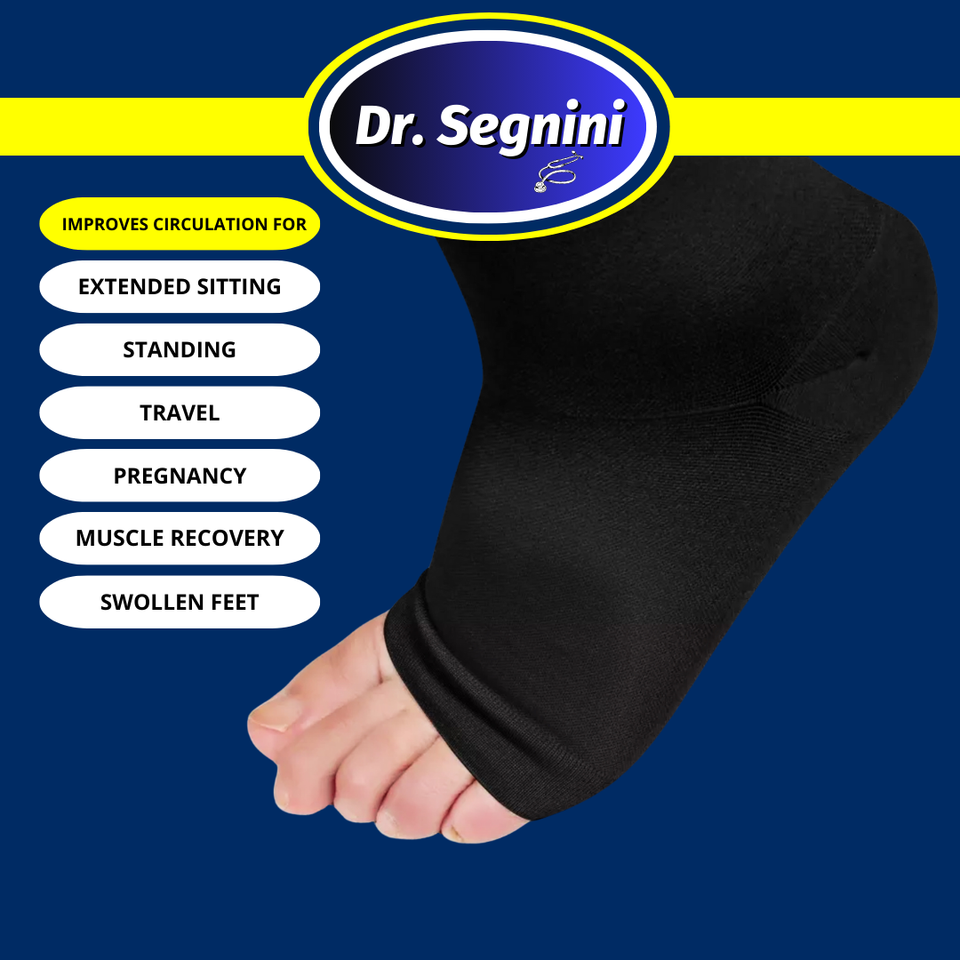 Compression Stockings 20-30 Mmhg Knee High Open Toe Socks Varicose Vein ...