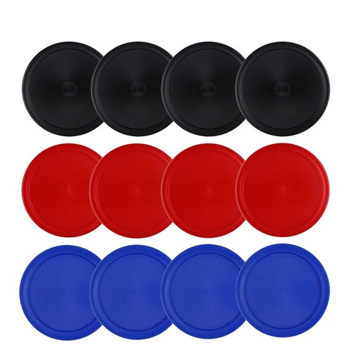 12 Pack 2.5 Inch Air Hockey Pucks for Small Size Table Red Blue Black ...