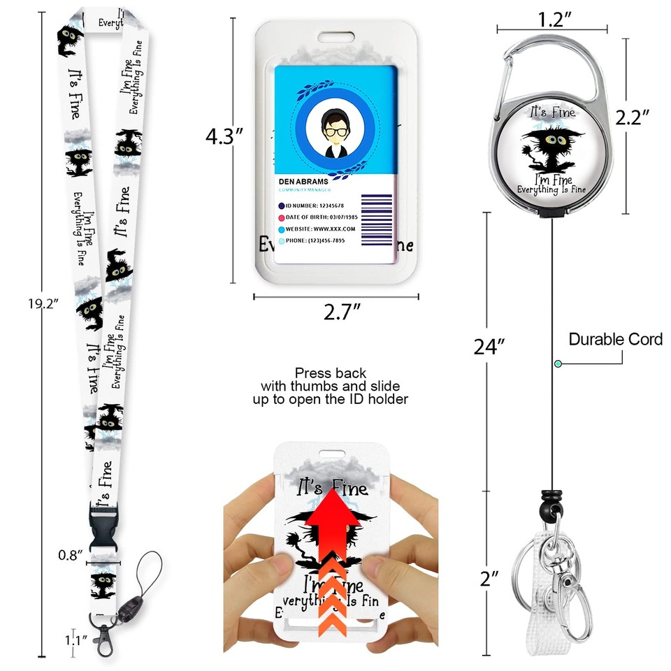 Cute ID Badge Holder with Breakaway Lanyard and Retractable Badge Reel ...