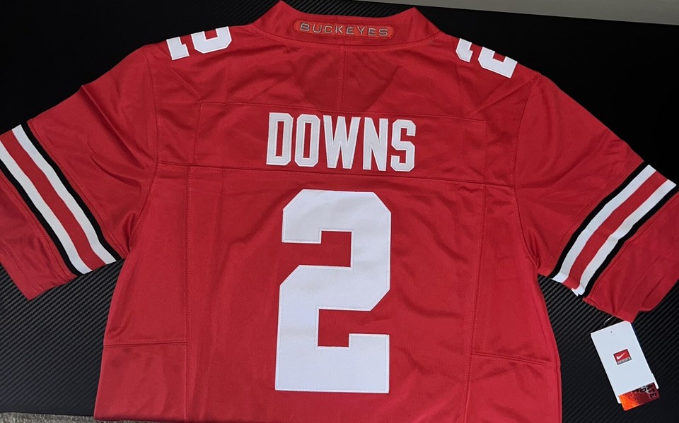 Caleb Downs Red Ohio State OSU Jersey Buckeyes Stitched 2 FUSE Stitched ...
